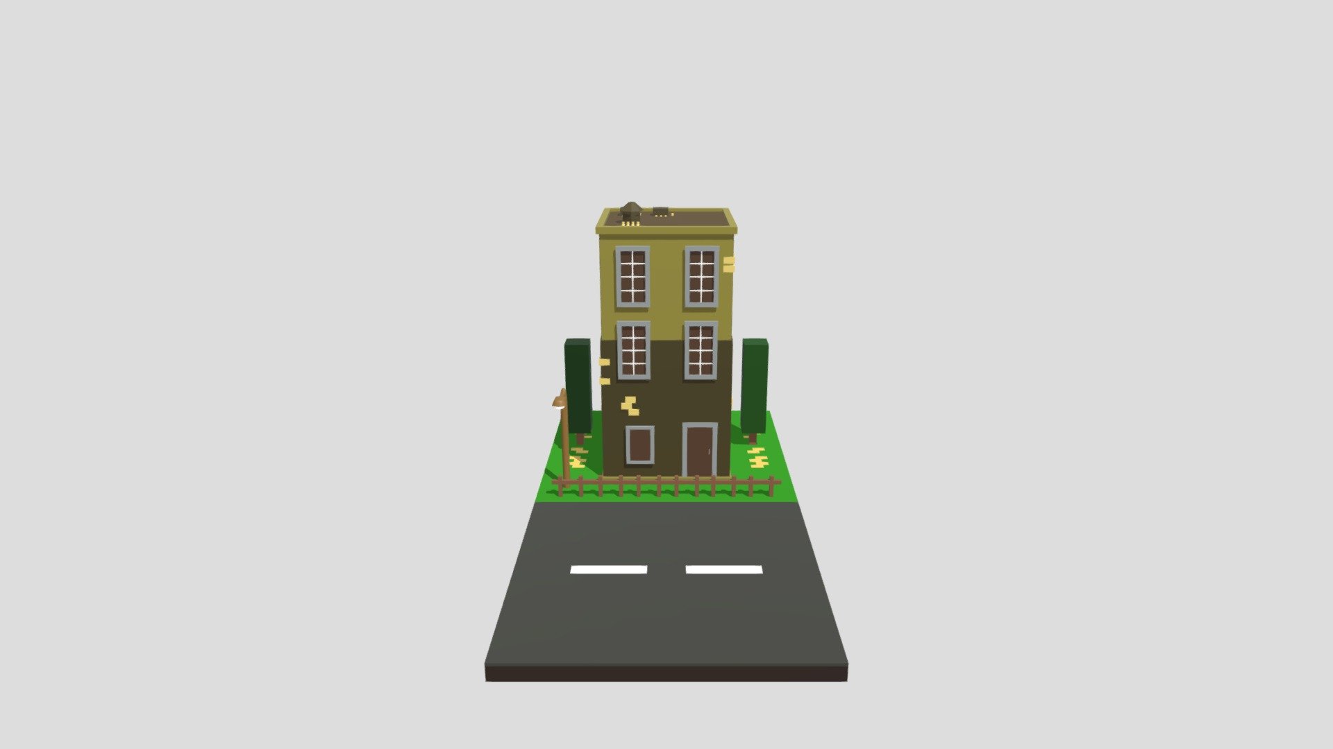 Low Poly Building with Road - Download Free 3D model by Dhika (@dhika ...