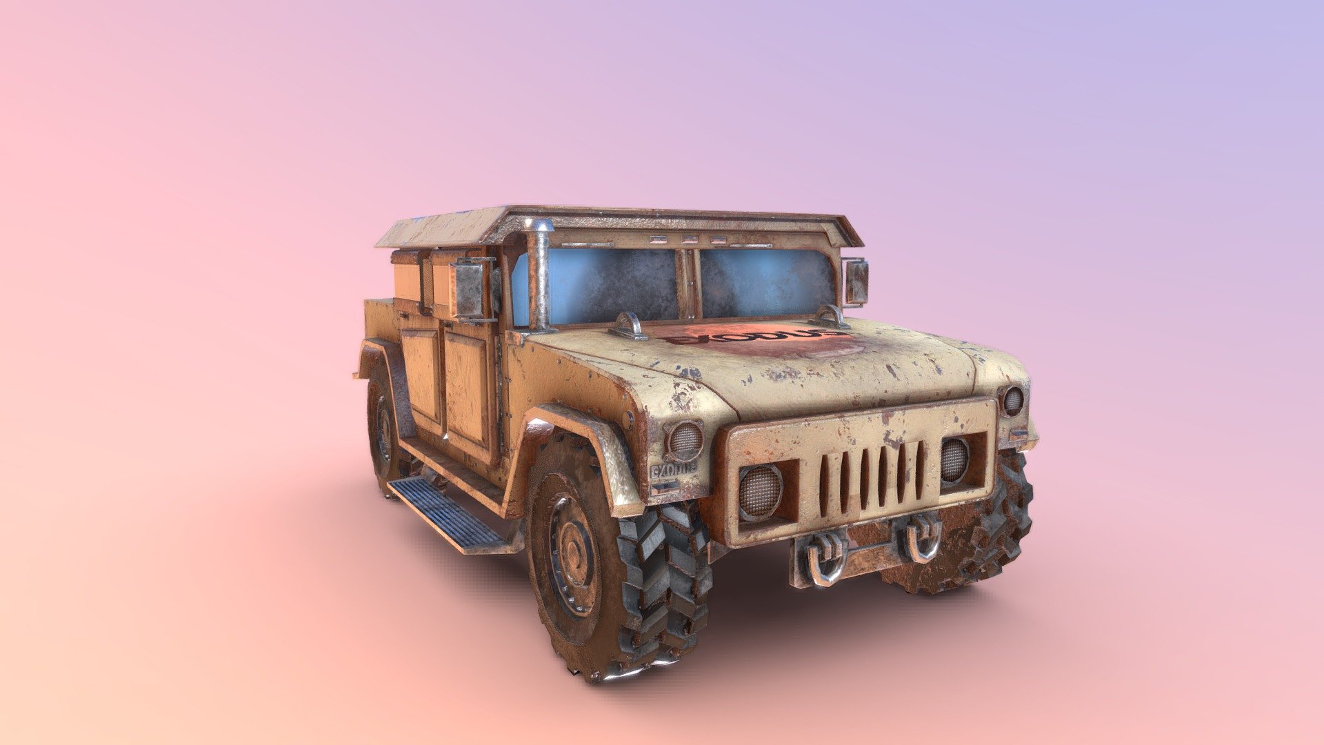 Damaged Humvee truck - Buy Royalty Free 3D model by Fred Drabble ...