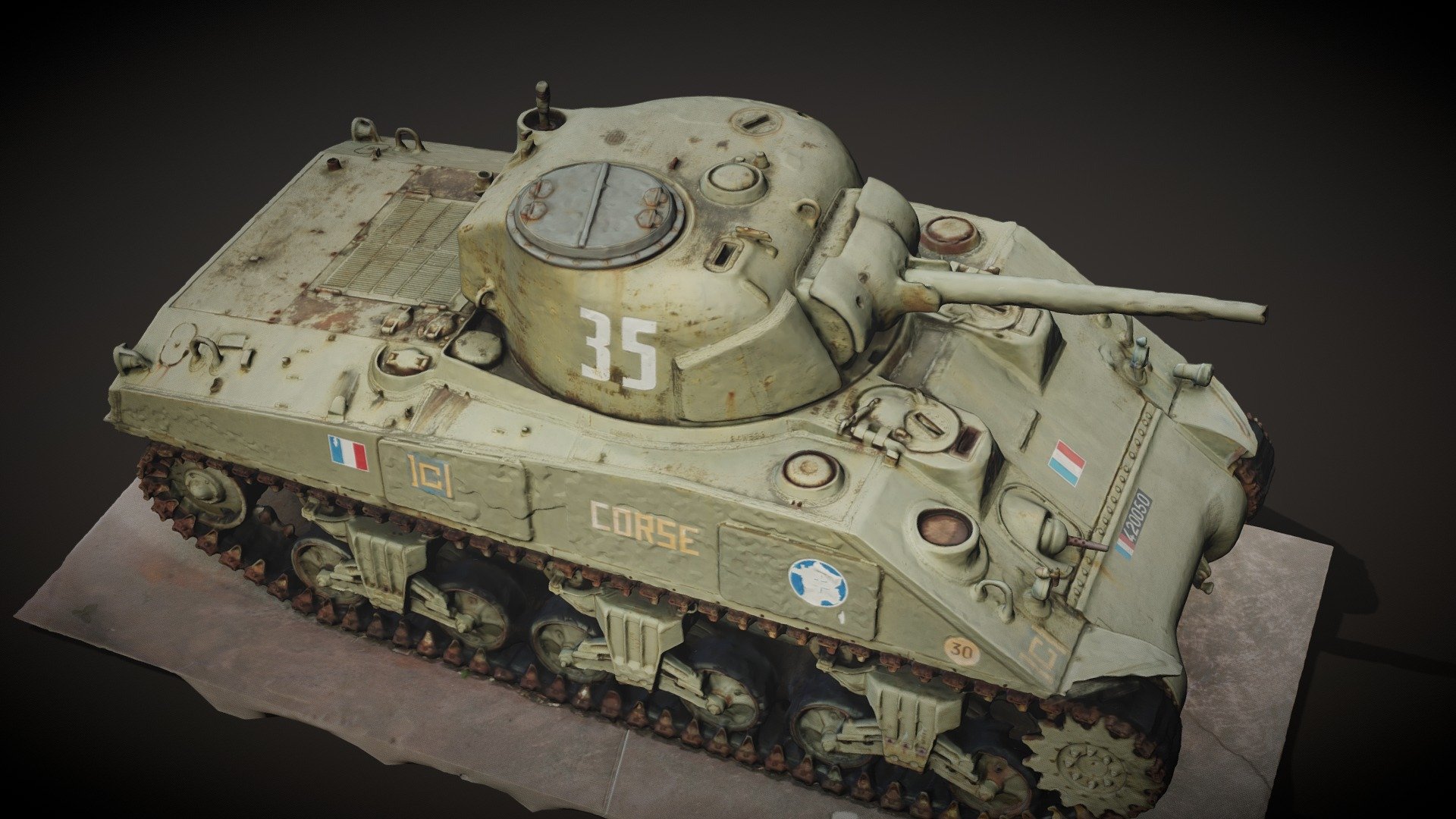 Photogrammetry scan of a Sherman alone - 3D model by moggbomber ...