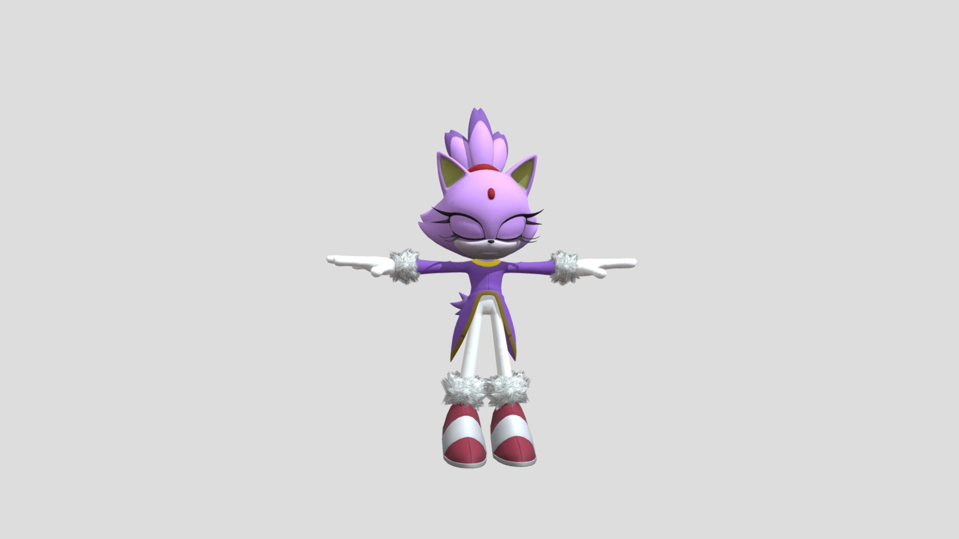 Blaze the Cat - 3D model by sonicfan09211 [be880c6] - Sketchfab