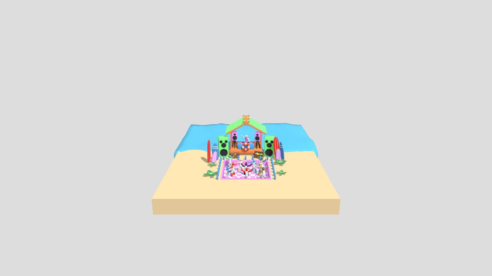 Party On The Beach - Download Free 3D model by romayskiynickolas ...