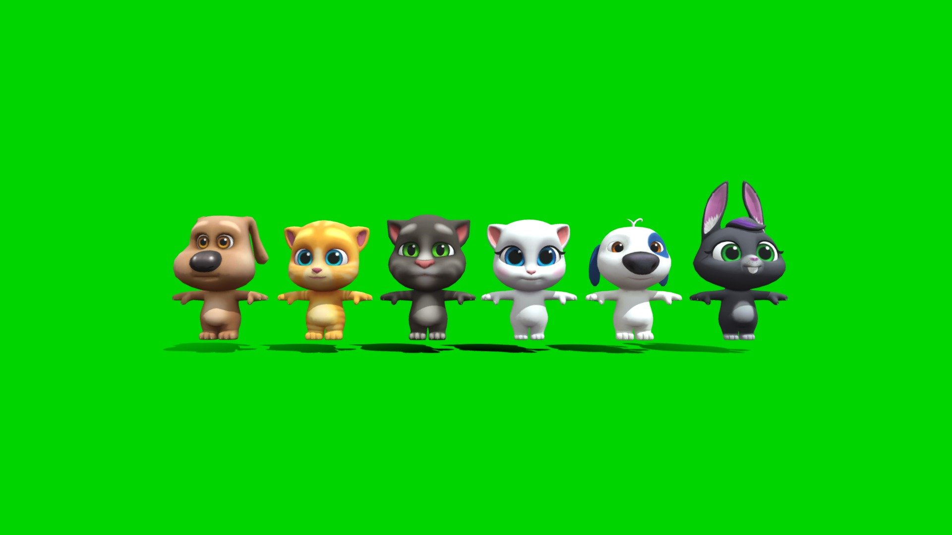 Talking tom friends - all main characters - Download Free 3D model by ...