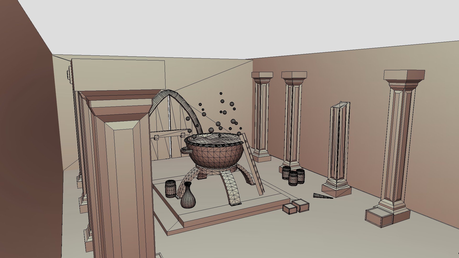 Full Scene Clay Wireframe 3d Model By Tristanshiels [be987f5] Sketchfab