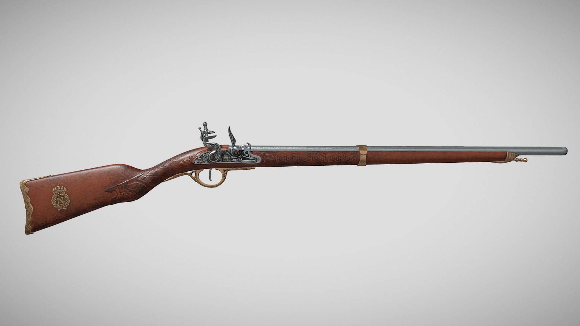 NAPOLEON'S RIFLE, FRANCE 1807 (Game Ready) - Download Free 3D model by ...