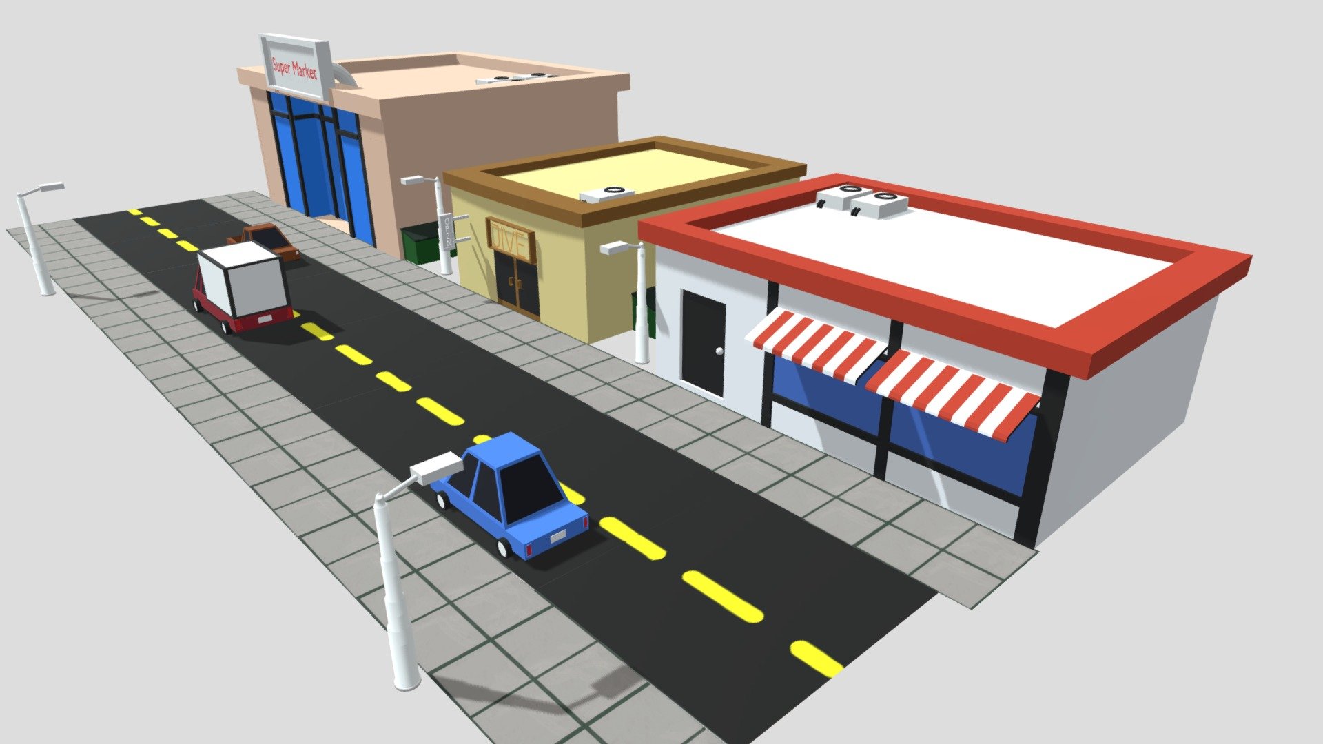 Low Poly Diorama Blocked Out - 3D model by Purple7989 [be9a18f] - Sketchfab