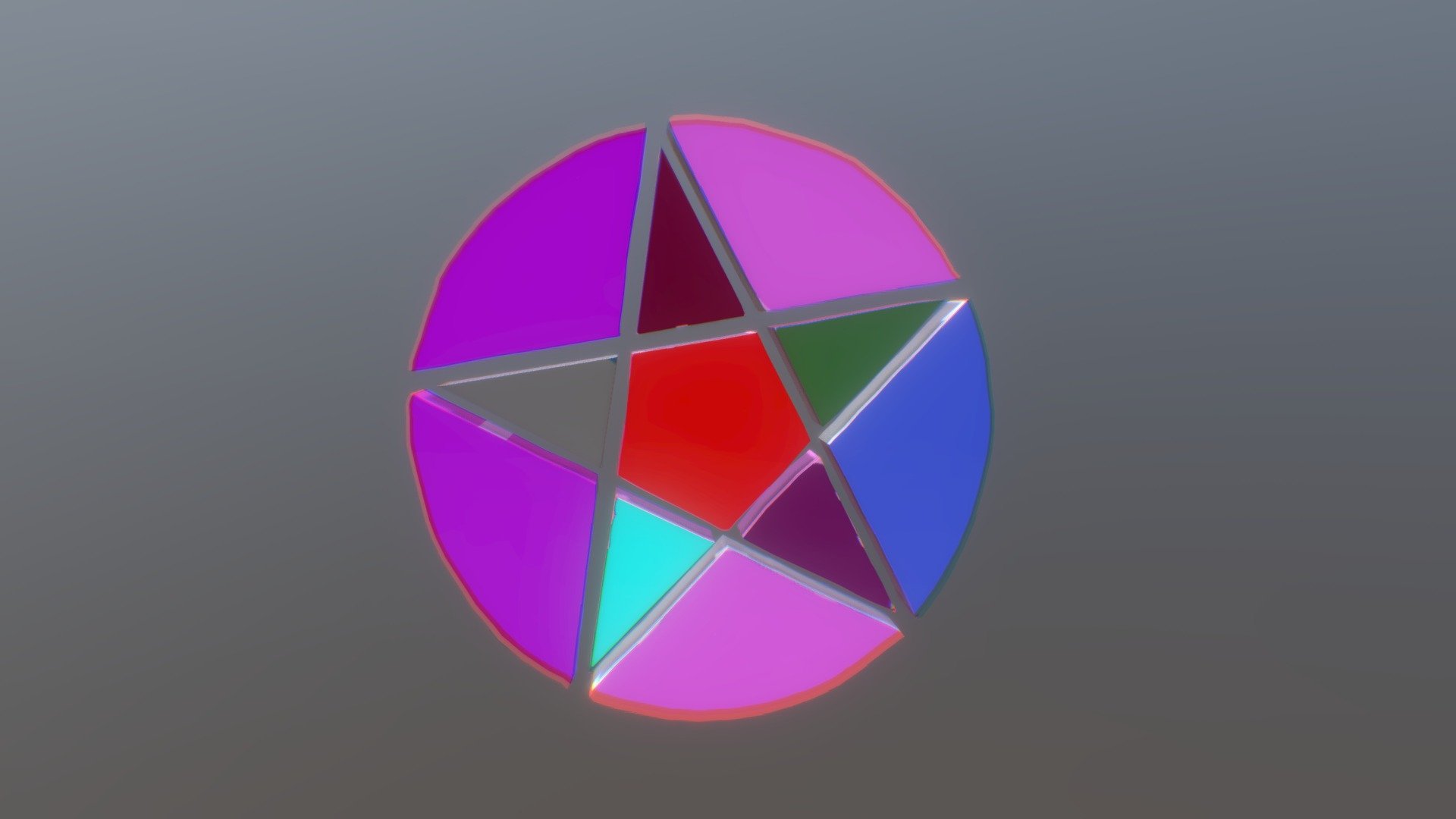 Rainbow Pentacle - 3D model by SeraphicWolf [bea96d3] - Sketchfab