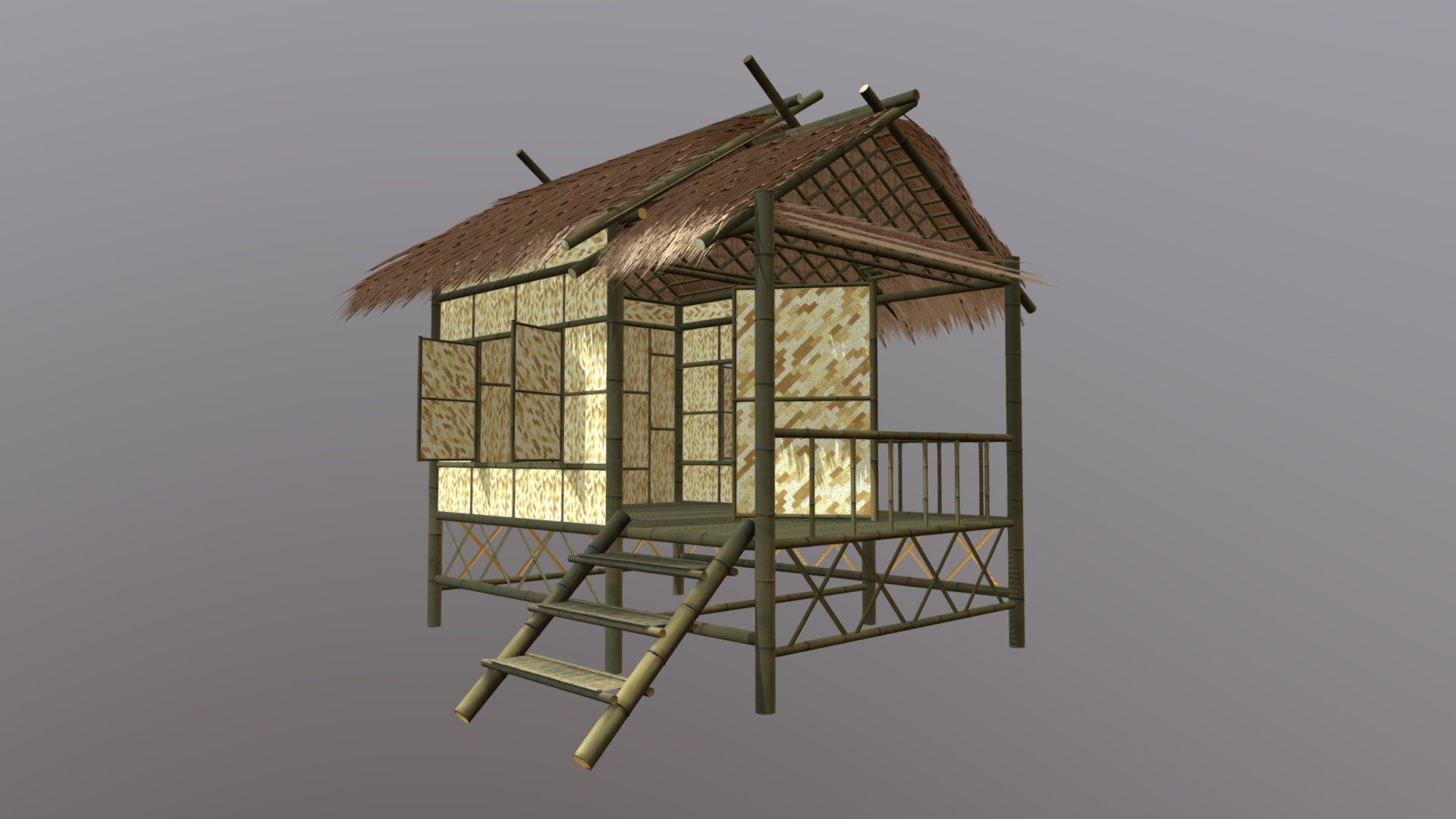 Thai Bamboo House - 3D model by kapraokaisub [beafbe9] - Sketchfab