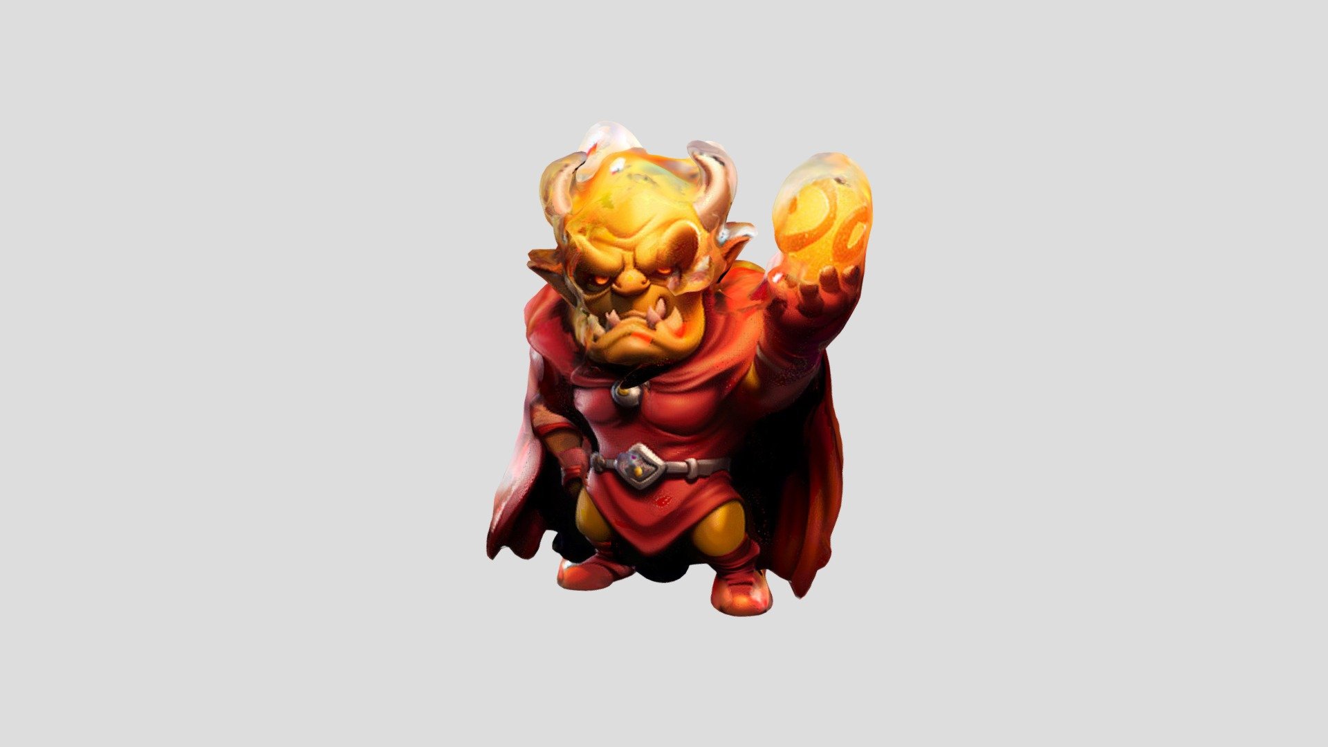 Clash of Clans - Wizard with Fireball A carto - Download Free 3D model ...