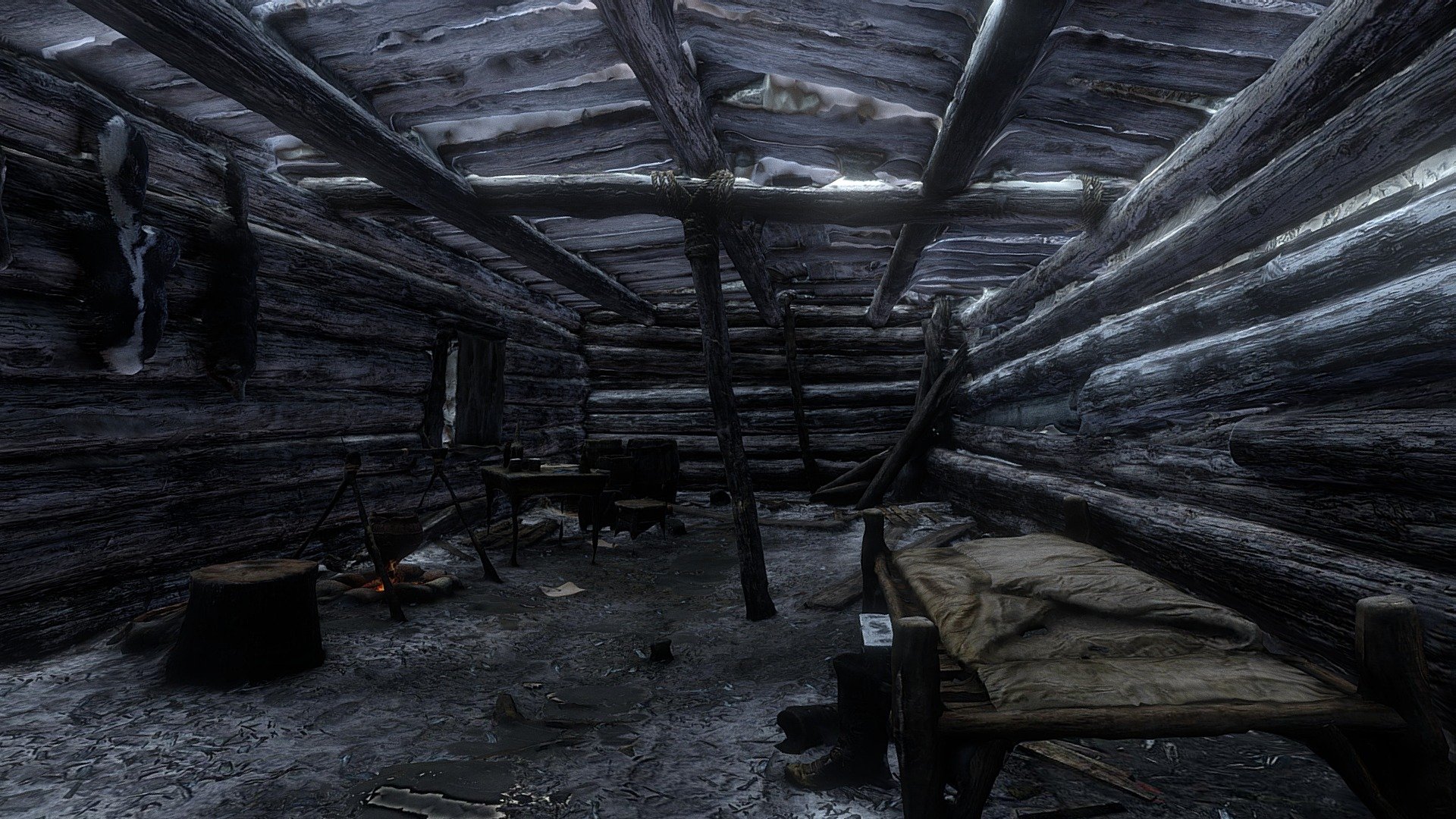 Old wooden house interior (Western winter) - Download Free 3D model by ...