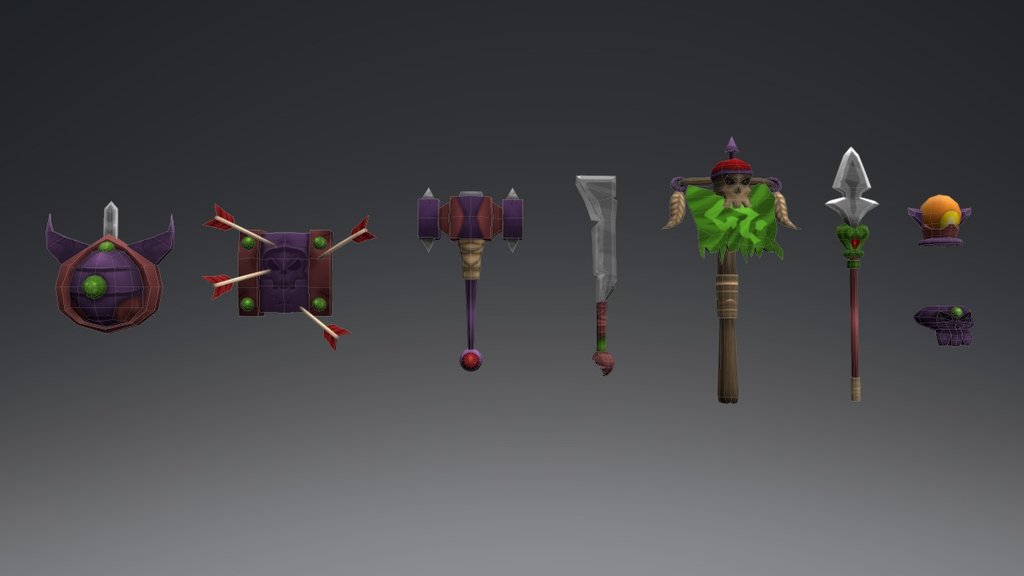 Weapons of character - Orc Soldier - 3D model by Alejandra Narvaez ...
