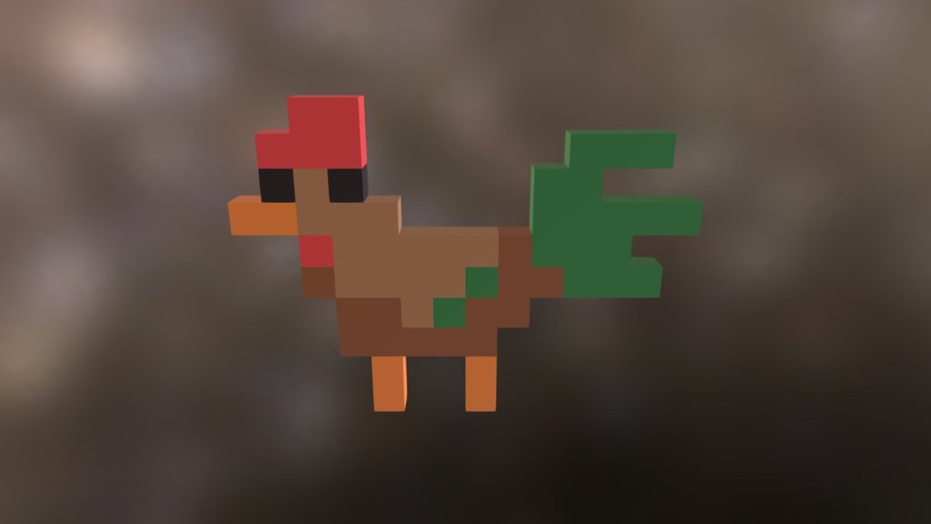 pixel chicken - 3D model by mikang [beb84b1] - Sketchfab