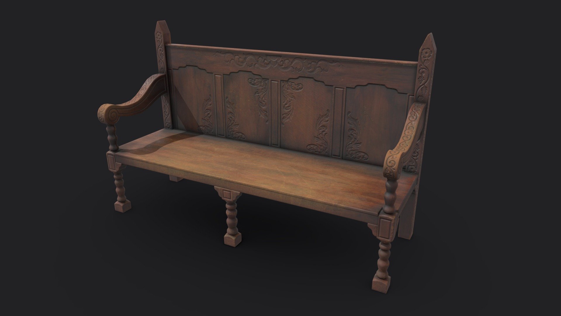 Church bench - Download Free 3D model by Sololopenko [bec4101] - Sketchfab
