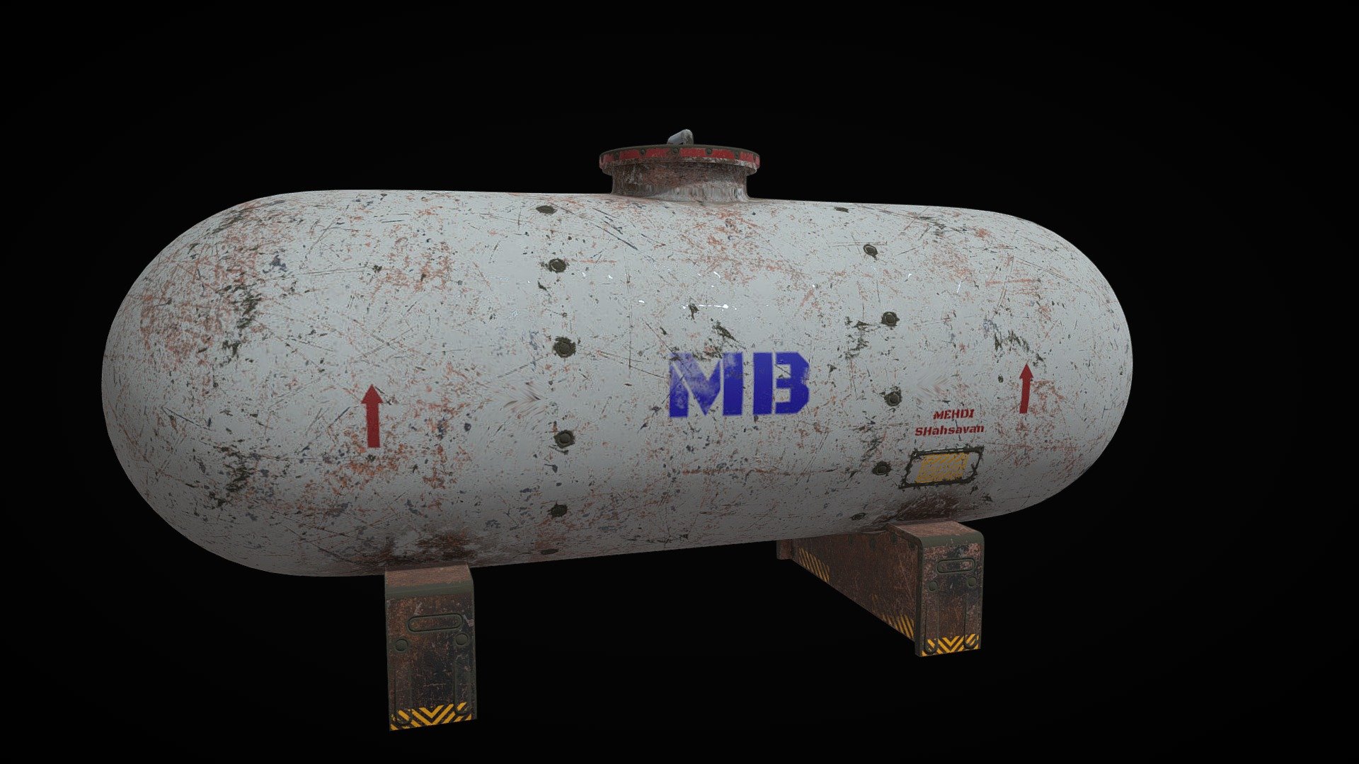 Gas tanker gas barrel Construction - Download Free 3D model by Mehdi ...
