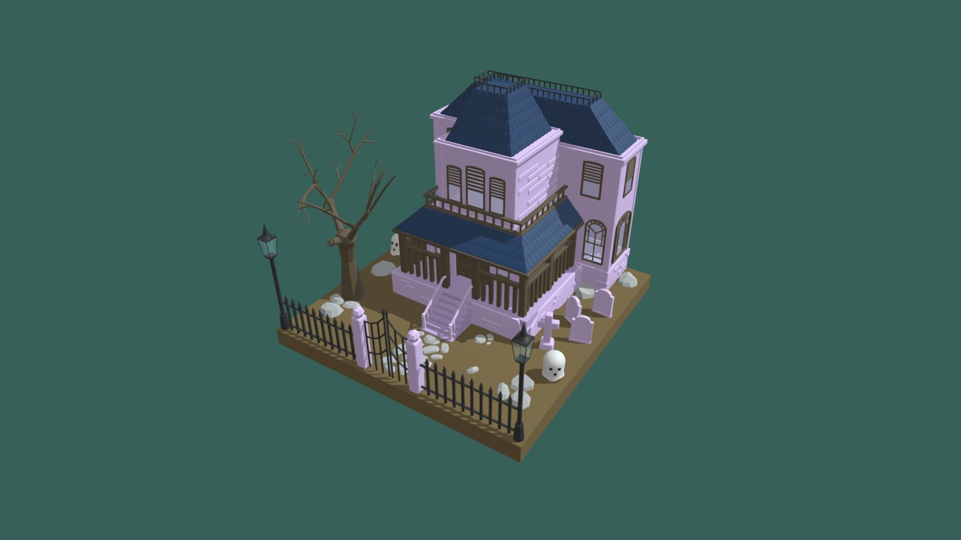 Haunted Manor - Download Free 3D model by dancasber [bec5efe] - Sketchfab