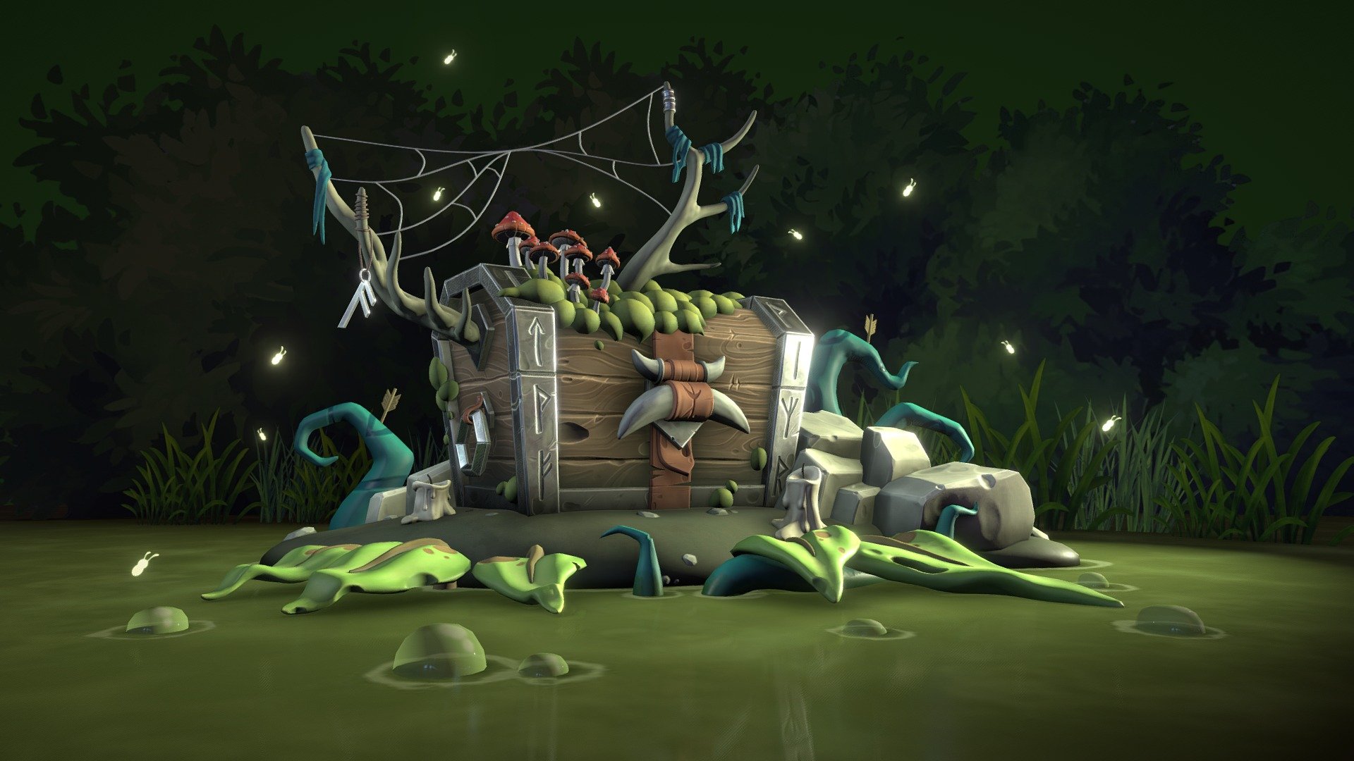 Stylized Swamp Chest - 3D model by Theory.OAD [becbada] - Sketchfab