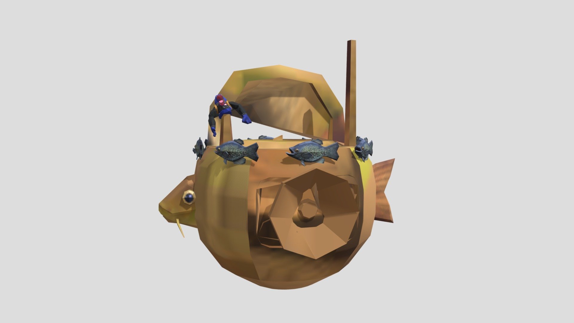 animal company - boombox fishing {LOD Problem} - Download Free 3D model ...