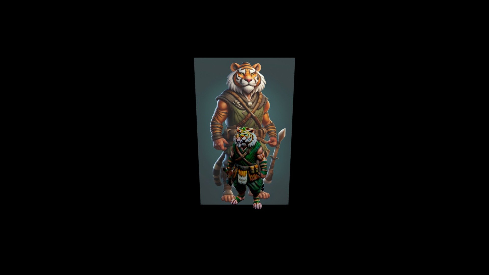 A tiger with a human head holding a spear A - Download Free 3D model by ...