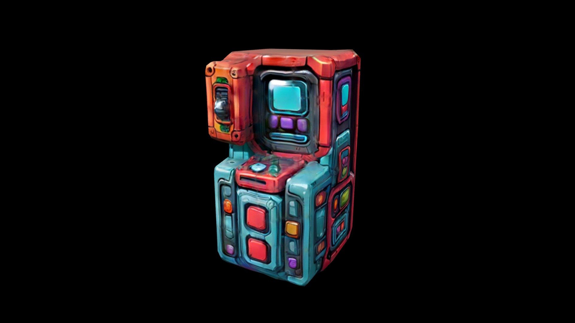 Robot cube device with multiple colored panels - Download Free 3D model ...