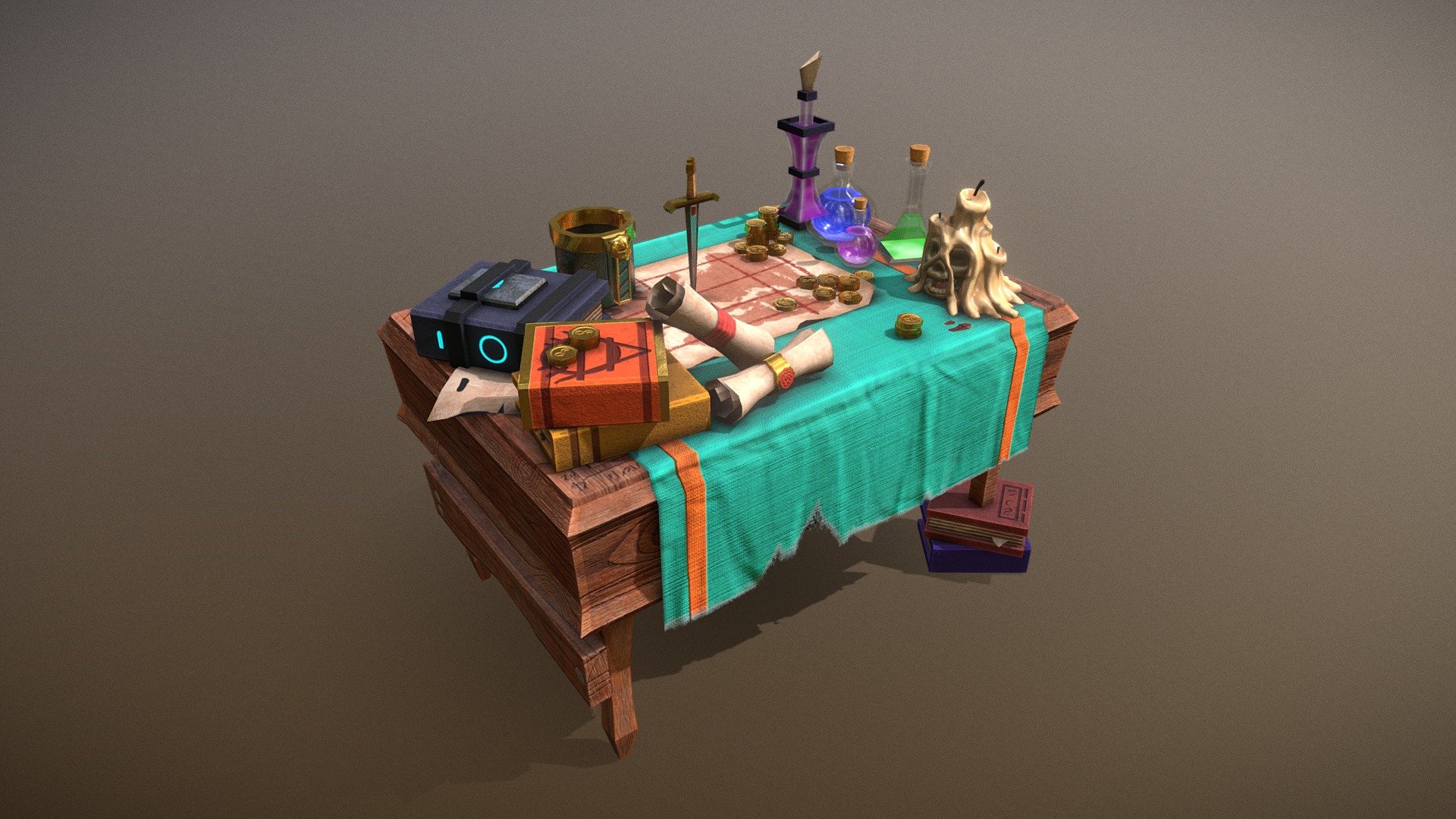 Fantasy Historian's Table - 3D model by tnjngy [bee18ca] - Sketchfab