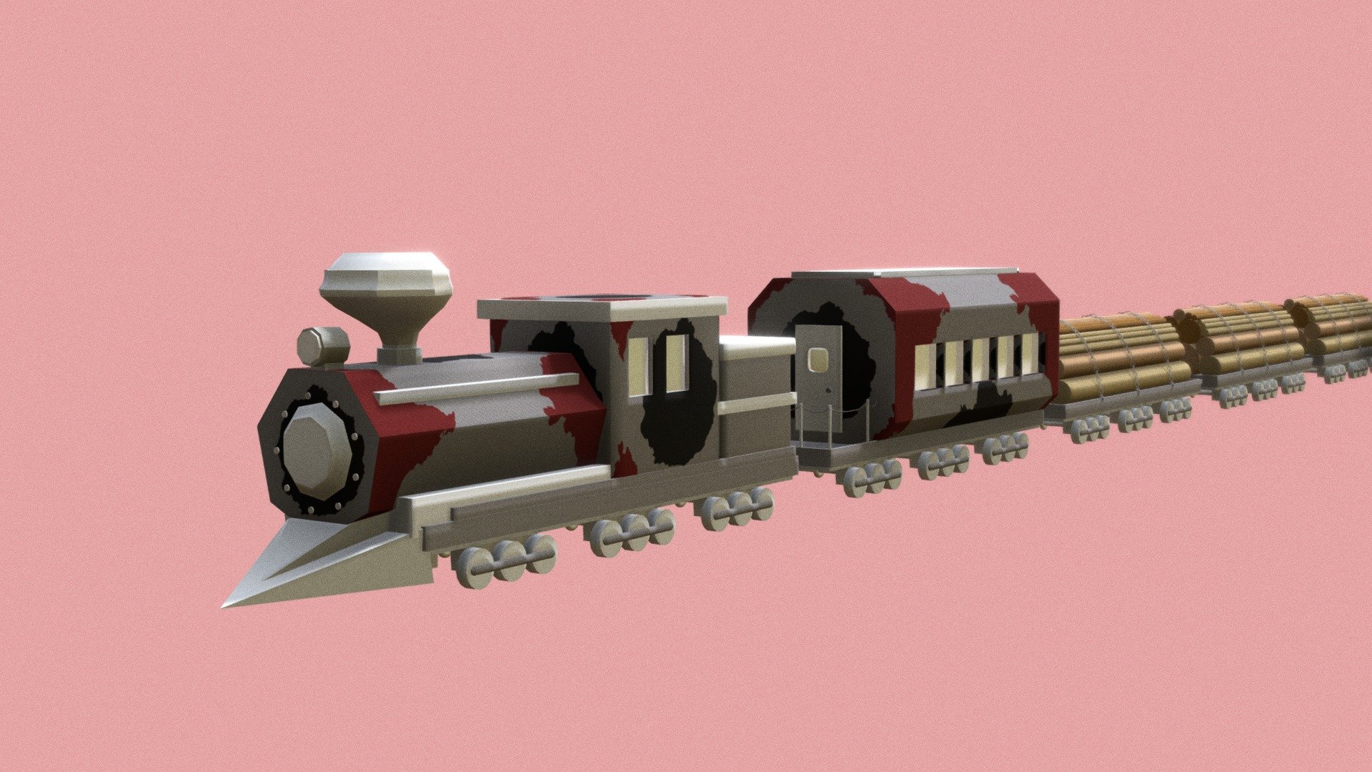 Locomotive, Passenger Train and Cargo Platform. - Download Free 3D ...