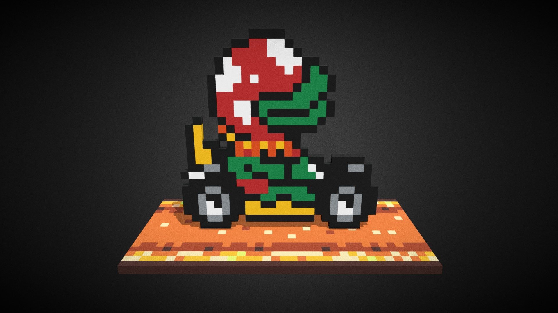 SMK019 - Super Pixel Kart Piranha Plant - Buy Royalty Free 3D model by ...