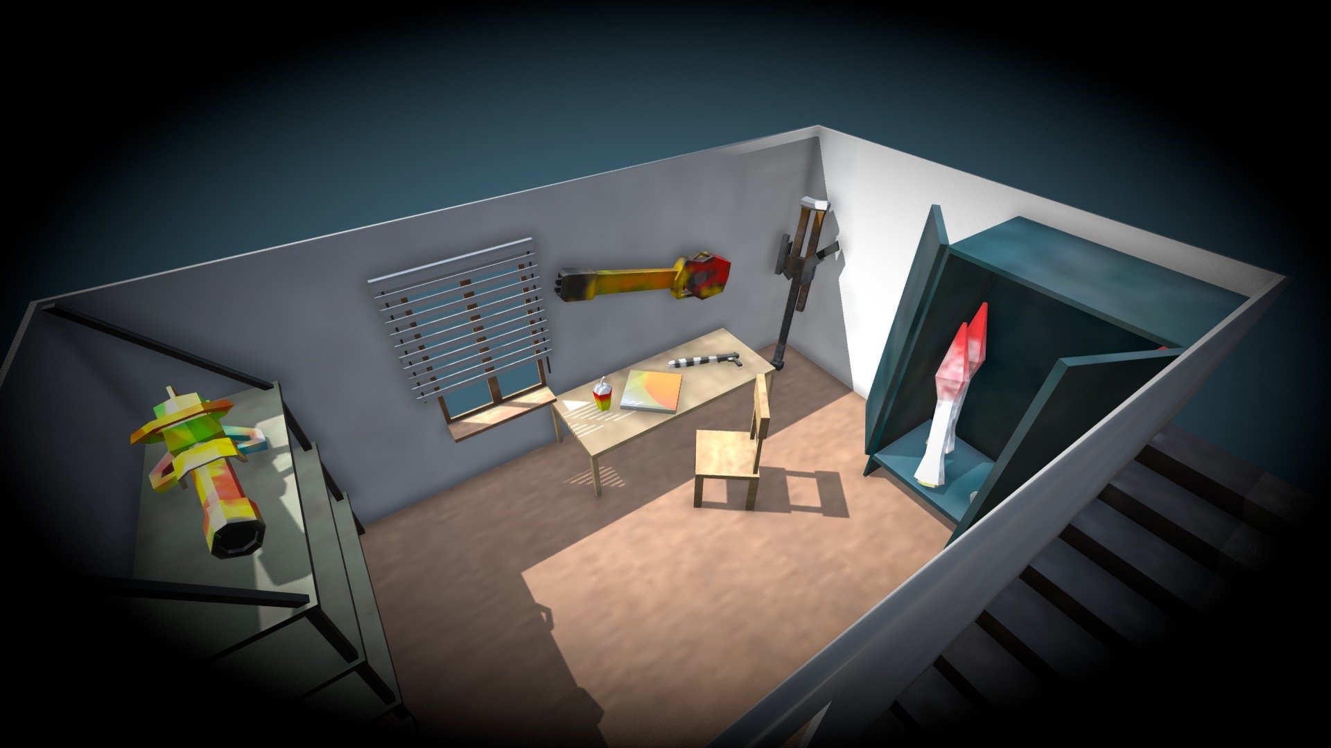 Room with weapons - 3D model by khram990 [bef635a] - Sketchfab