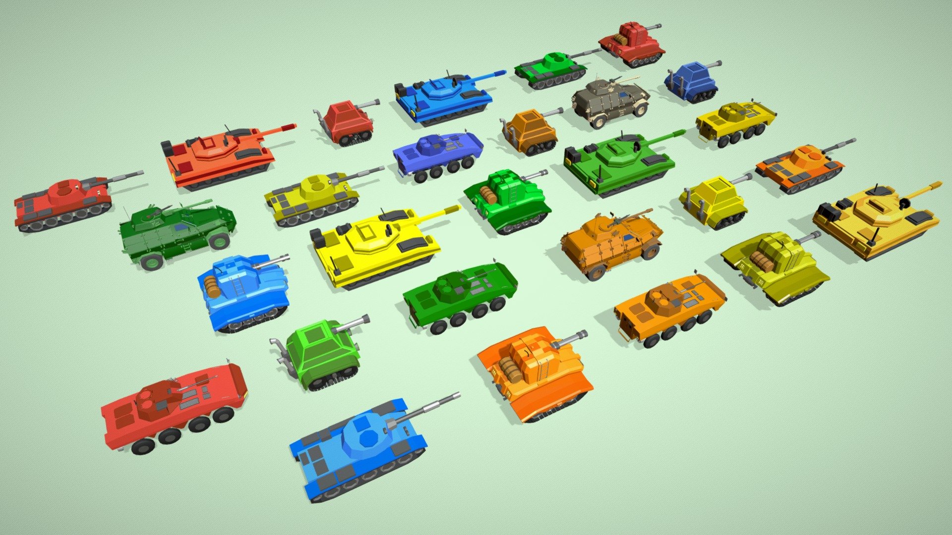 Low Poly Army Tank Pack - Buy Royalty Free 3D model by Logicgo Infotech ...