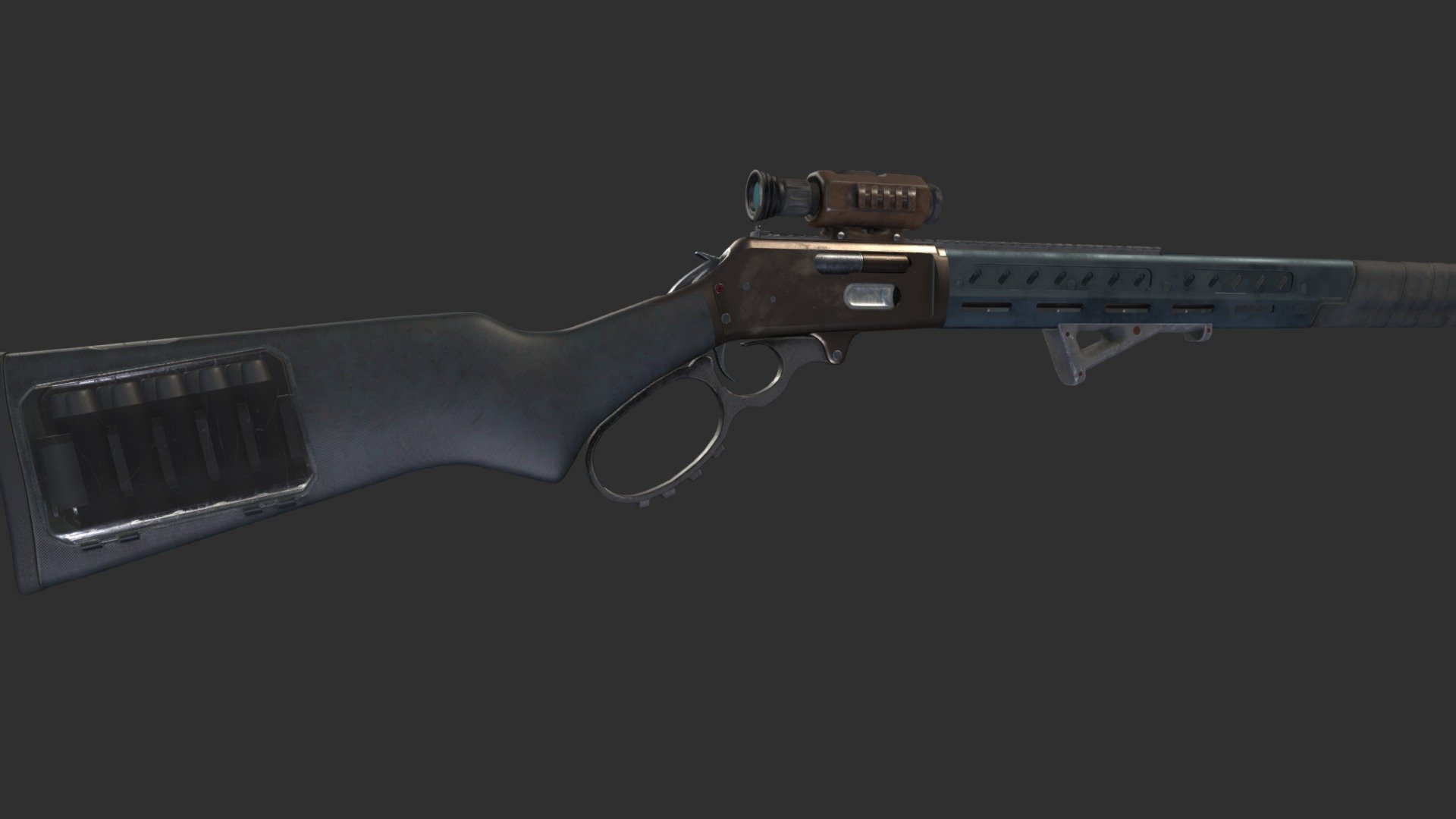 Destroyed Futuristic Lever Action Rifle - 3D model by Andrew Johnson ...