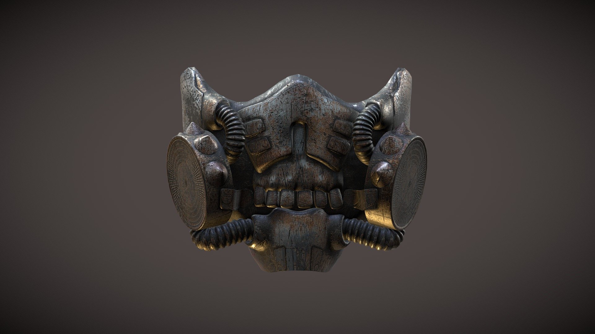 Dystopian Post Apocalyptic Doomsday Metal Mask - Buy Royalty Free 3D ...