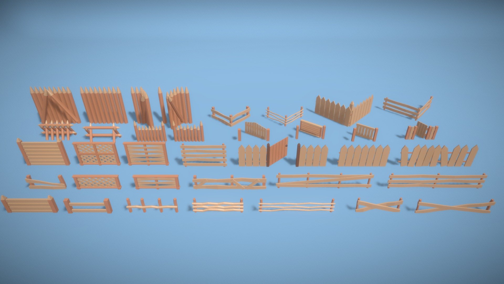 Low Poly Fence Assets - 3D model by Özgün A. Altuntaş ...