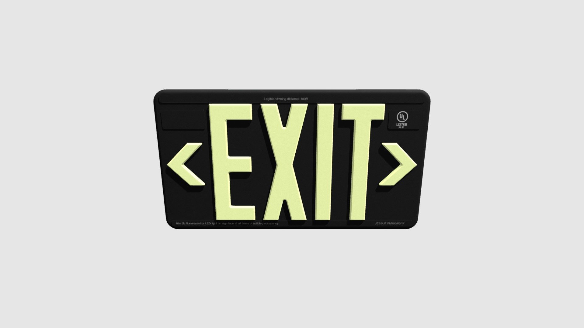 PM100 Glo Brite® Photoluminescent Exit Sign - 3D model by ...