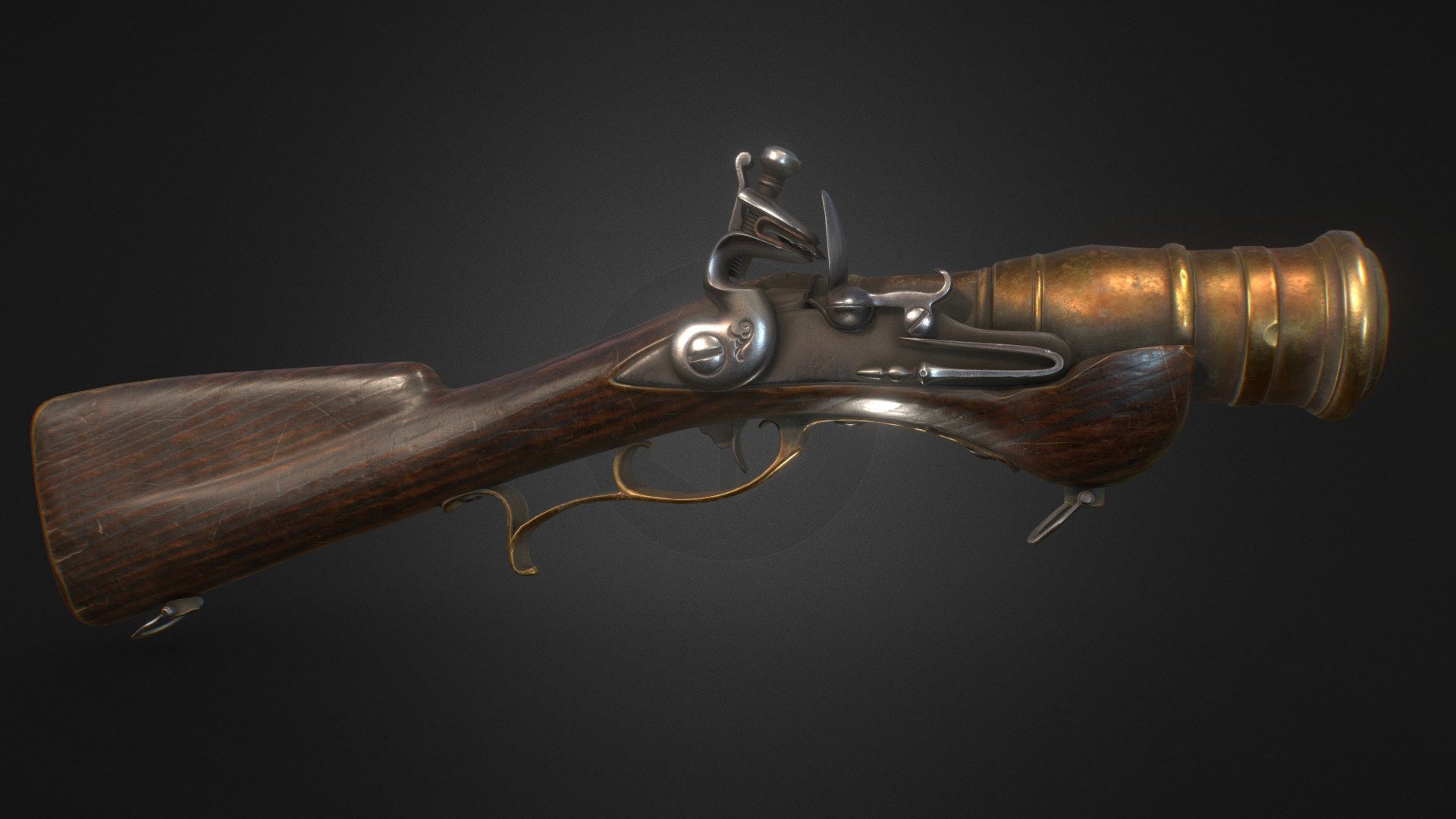 Flintlock hand mortar - 3D model by Simplix [bf1396b] - Sketchfab
