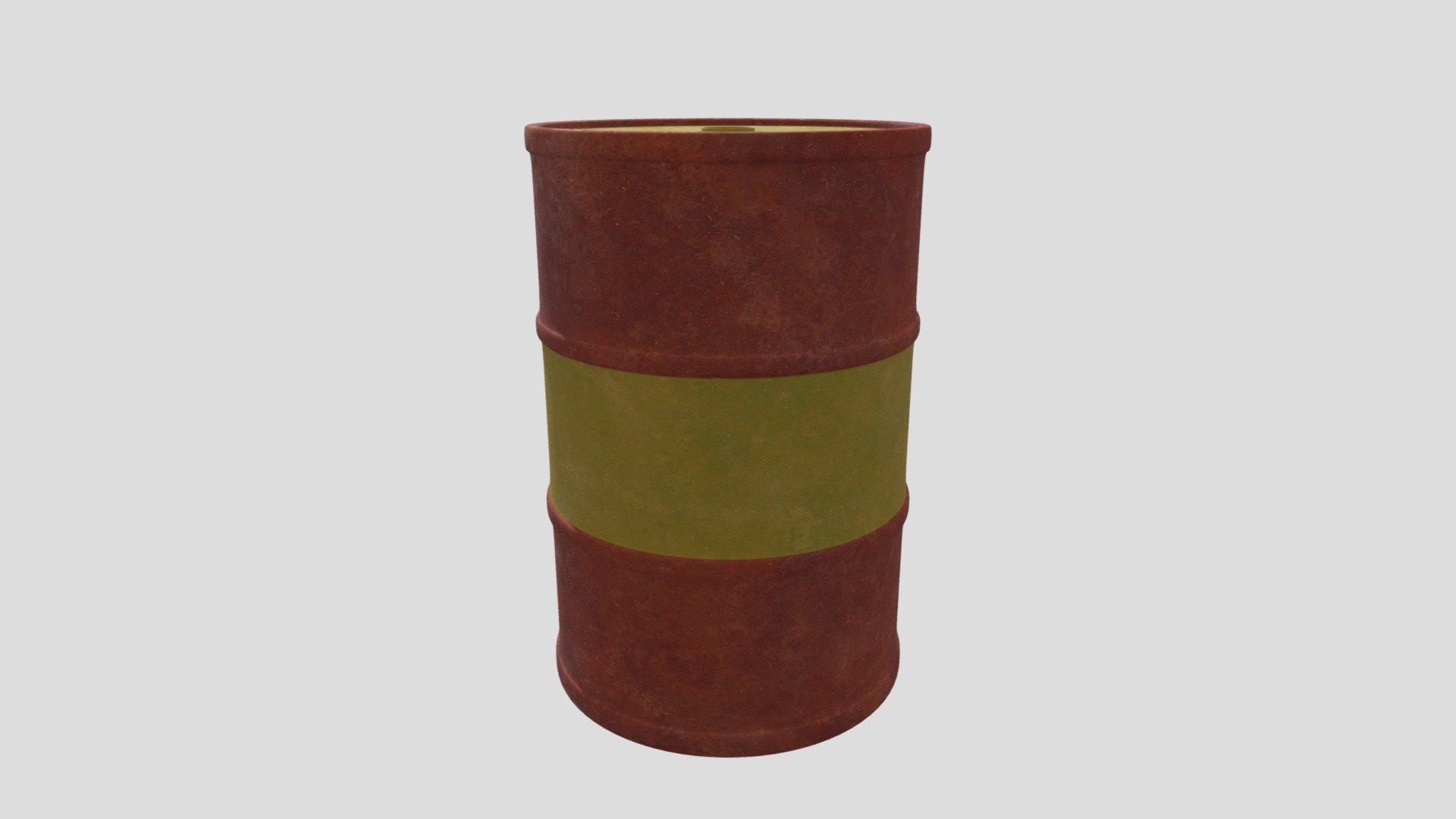 Rusty Red and Yellow Barrel - 3D model by Damian.Howe [bf18a94] - Sketchfab