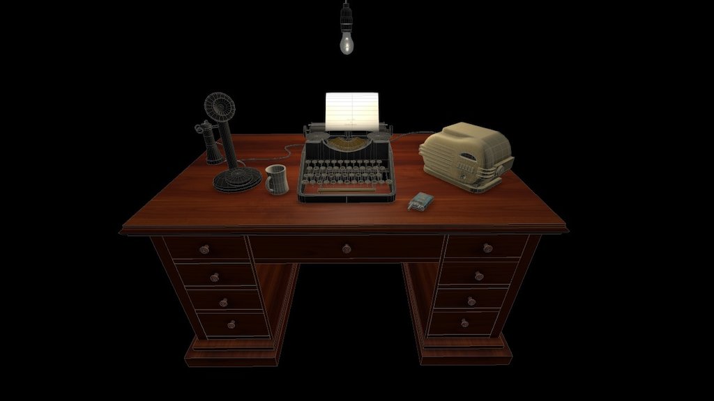 Writer's Desk - 3D model by JaydenJC [bf1988a] - Sketchfab