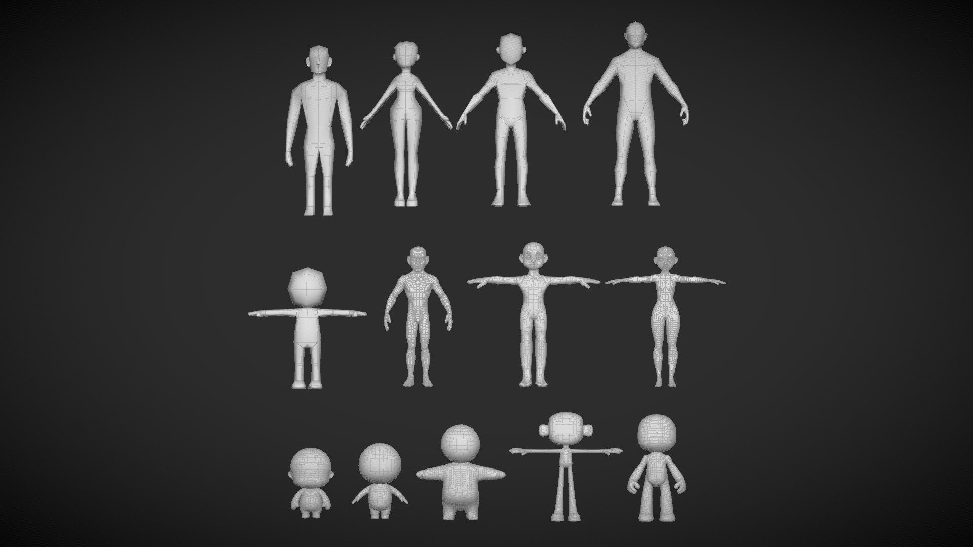 Low Poly Human Base Pack - 3D model by vukhiemton [bf1d581] - Sketchfab