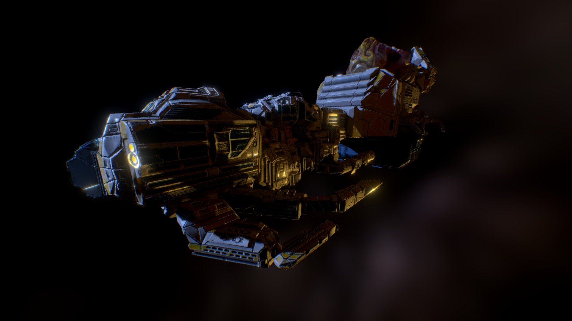 Insectoid space ship - 3D model by Danylo Tyupa (@danzl0) [bf2523b ...