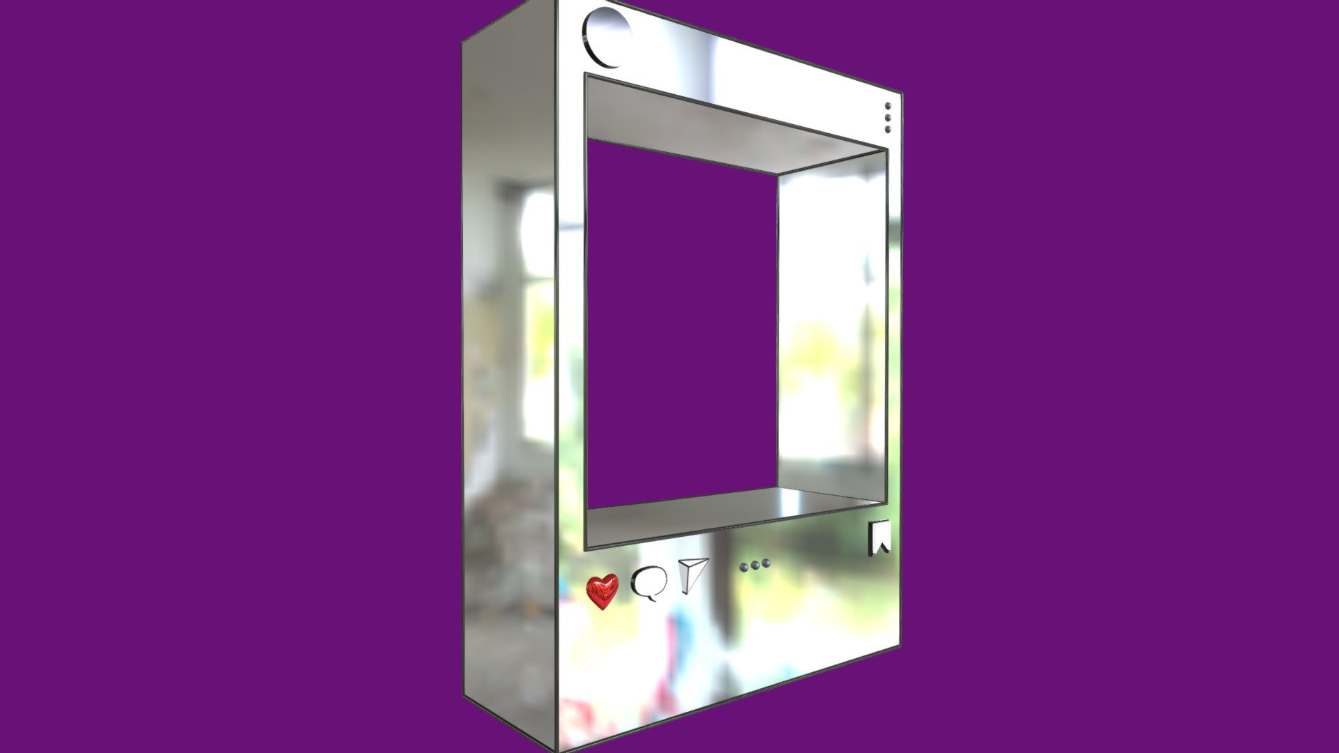 Instagram frame 3d free metalized - Download Free 3D model by vmmaniac ...