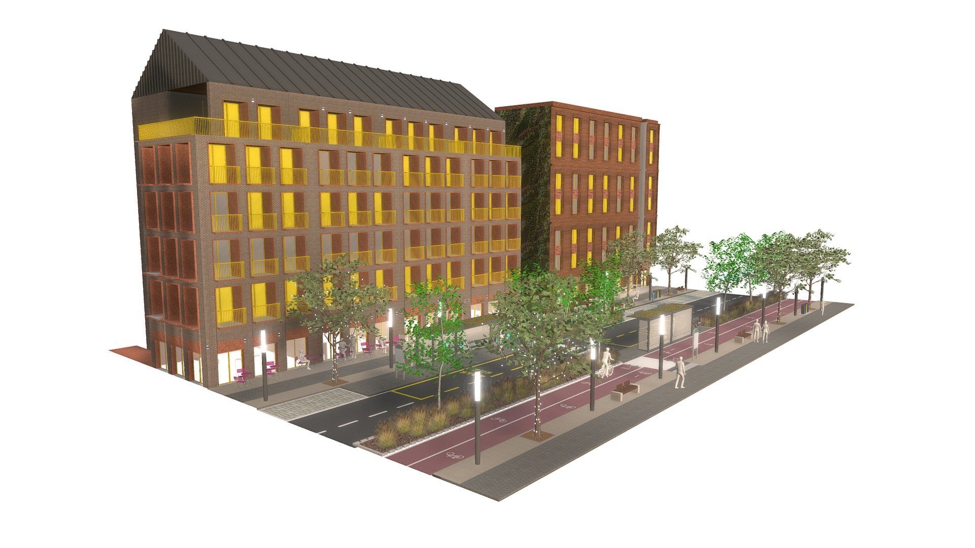 Features of a well designed urban street - 3D model by Capita Place ...