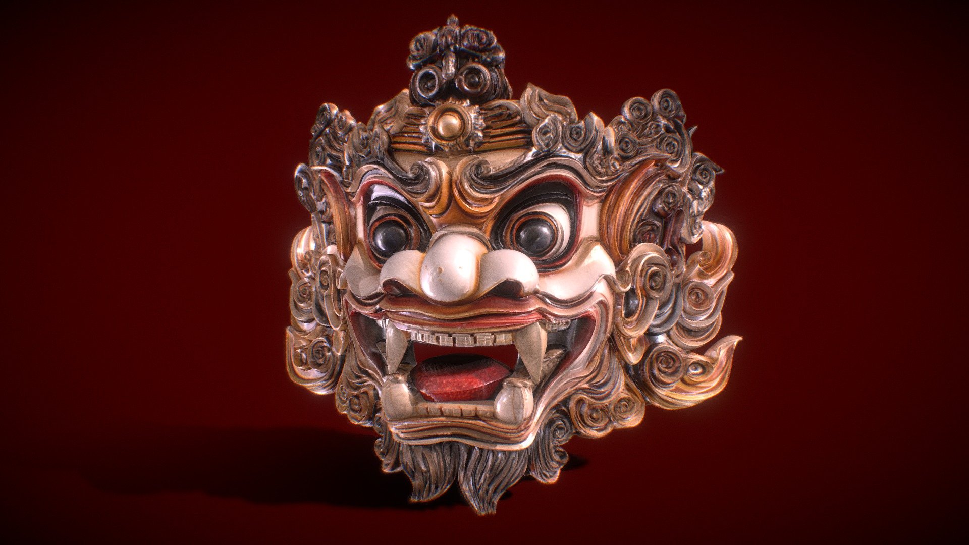 Balinese Barong Mask - Download Free 3D model by Jungle Jim (@jungle ...