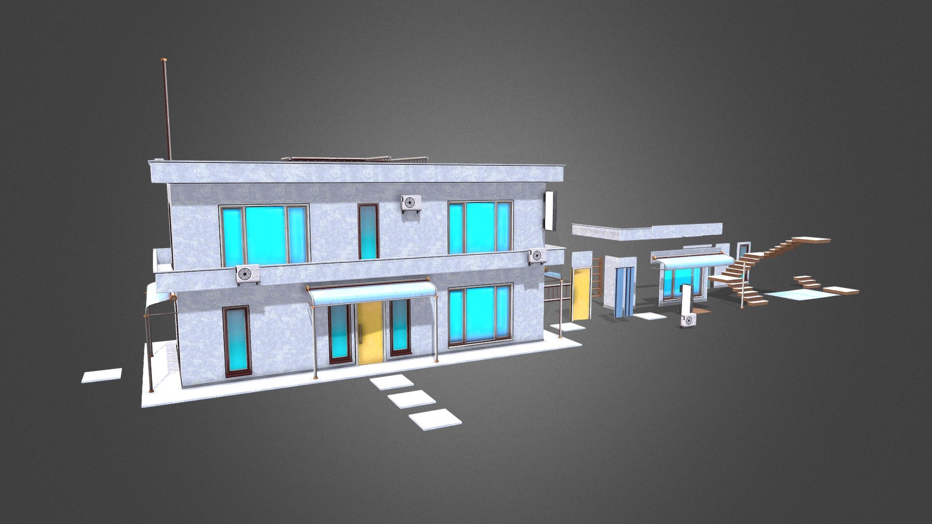 Anime Building Asset Pack | IWB - 3D model by Low Poly Models ...
