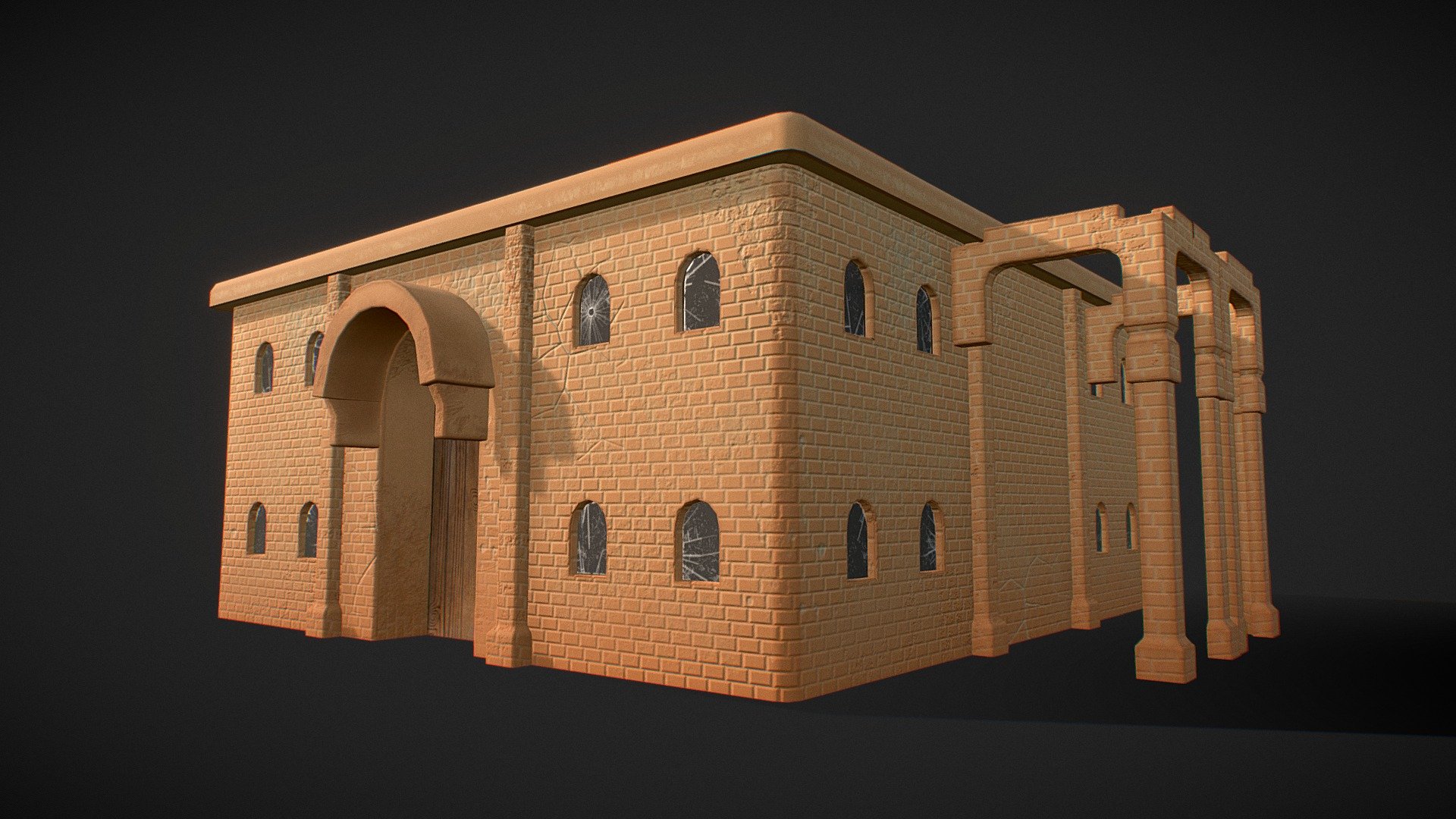 Modular Sandstone Rock Building - Download Free 3D model by treinoux ...