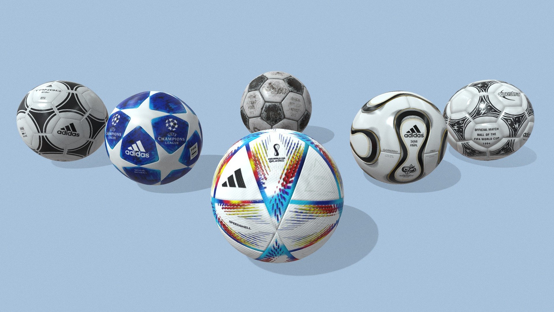 Collection a of Adidas Balls - Buy Royalty Free 3D model by dika3d ...