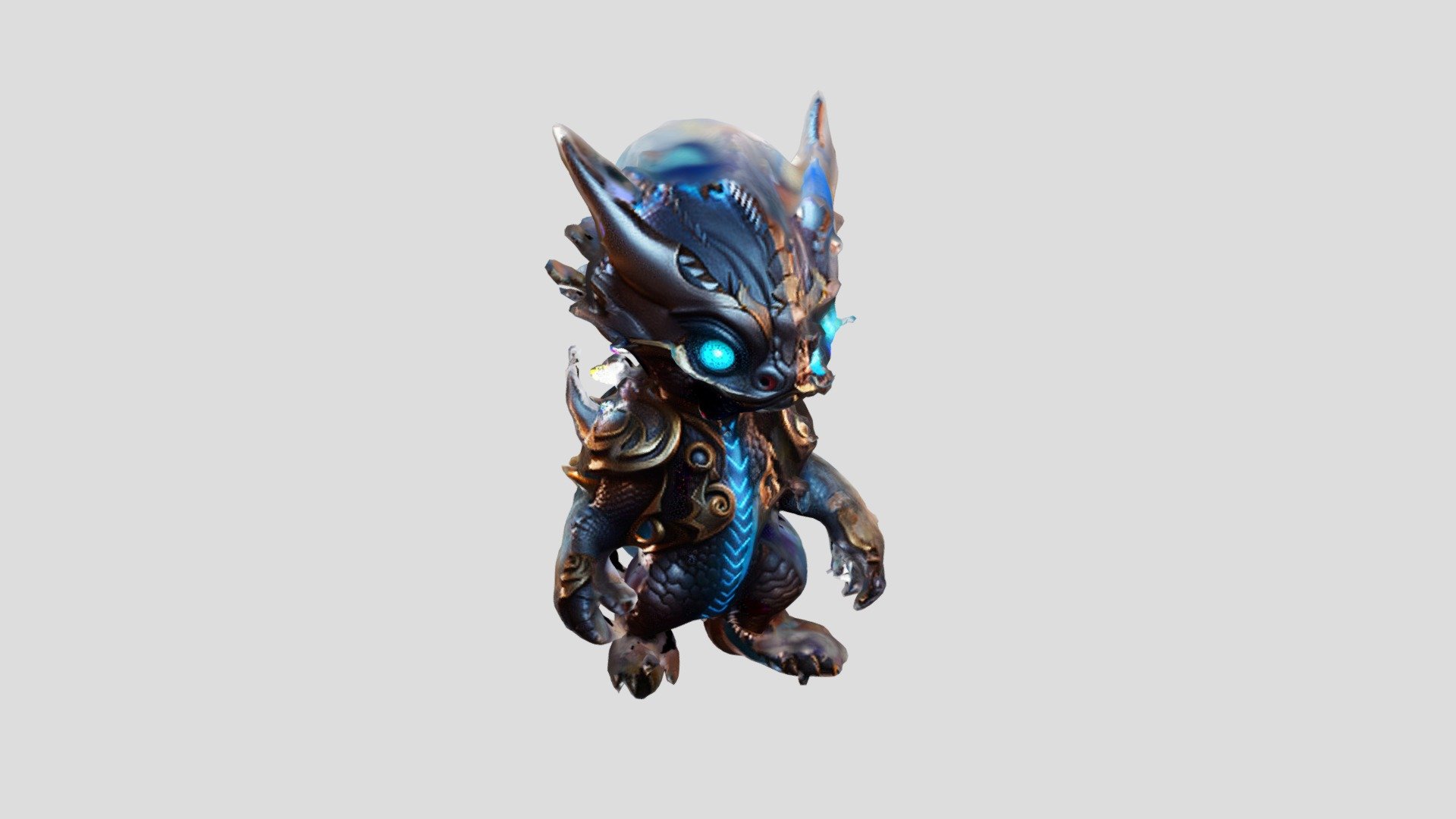 Chibi Dragon with Blue Eyes A small, chibi-st - Download Free 3D model ...
