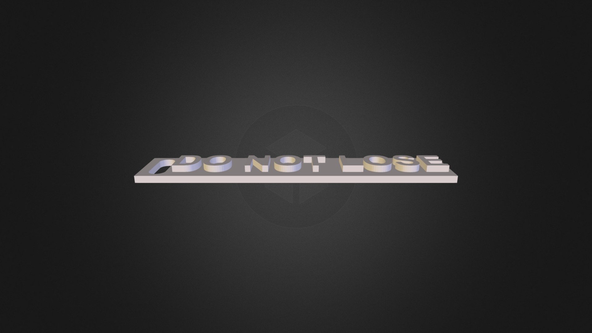"Do Not Lose" key fob - 3D model by 3dindustries [bf55a06] - Sketchfab