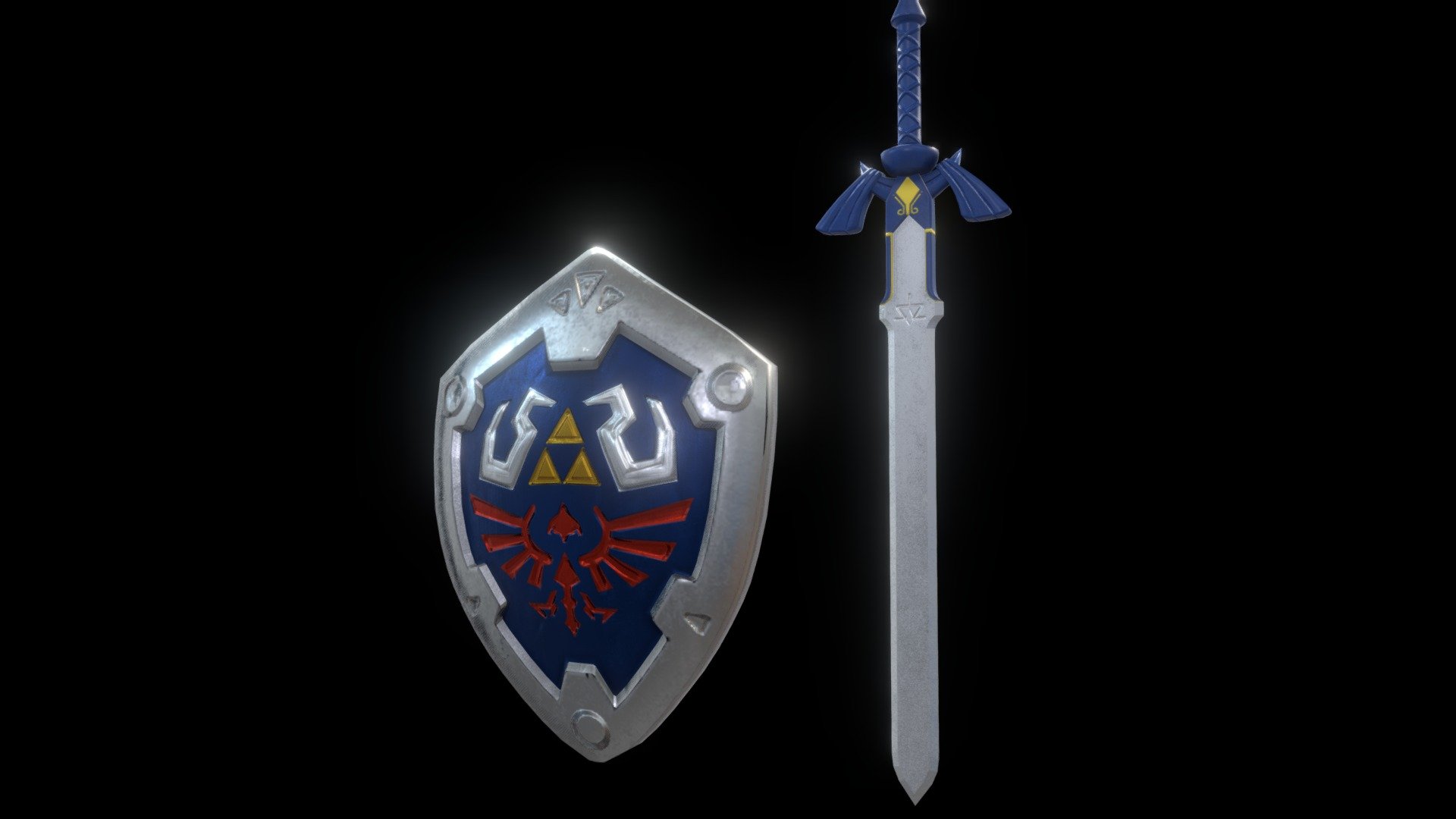 Zelda's Sword and Shield - Download Free 3D model by Blueky [bf5e141 ...