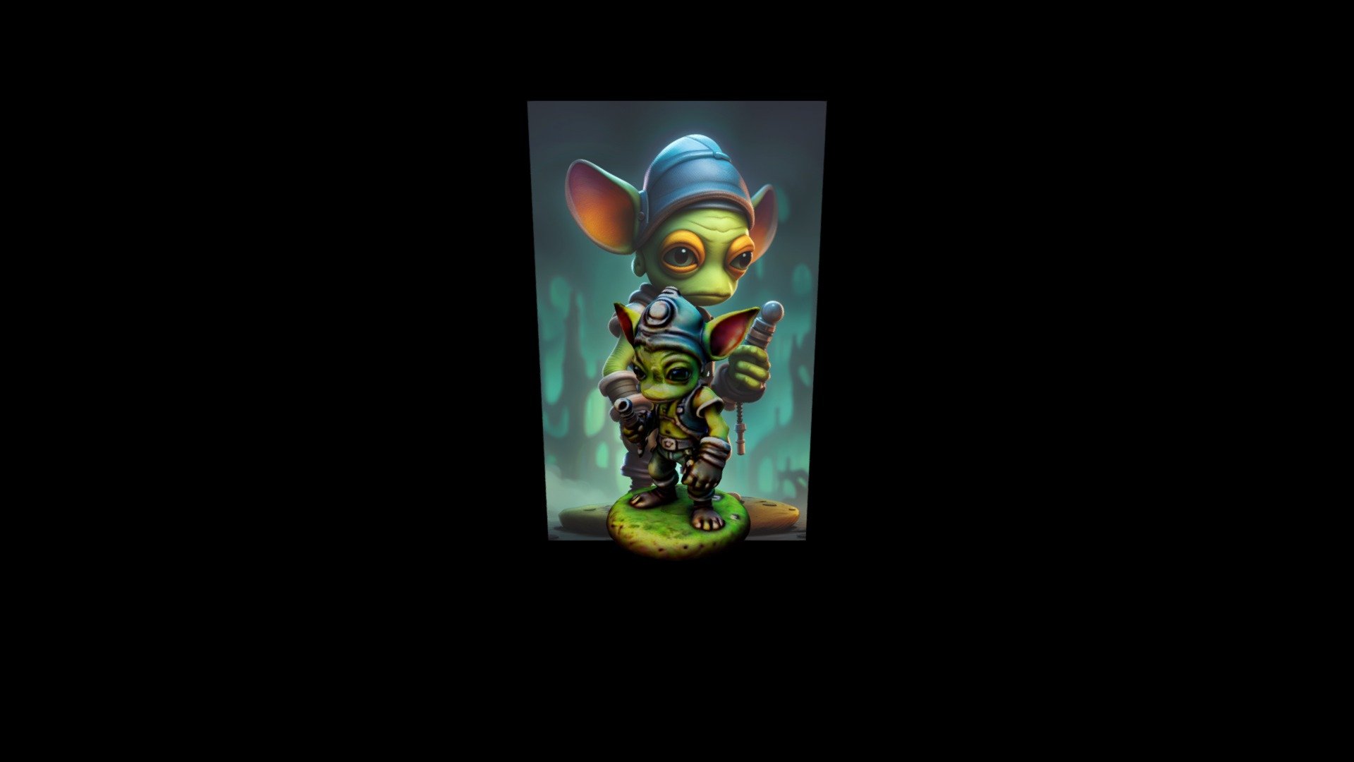 cartoon illustration of a green alien with a mic - Download Free 3D ...