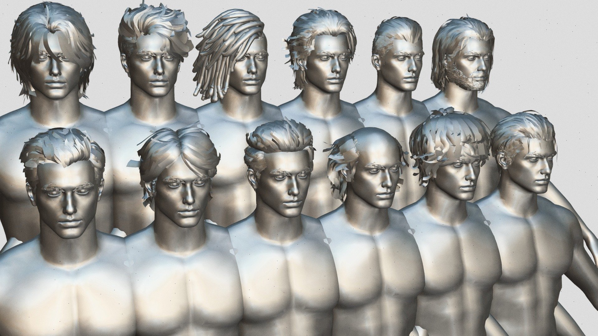 Realtime male Fashion Hair collection 07 - Download Free 3D model by ...