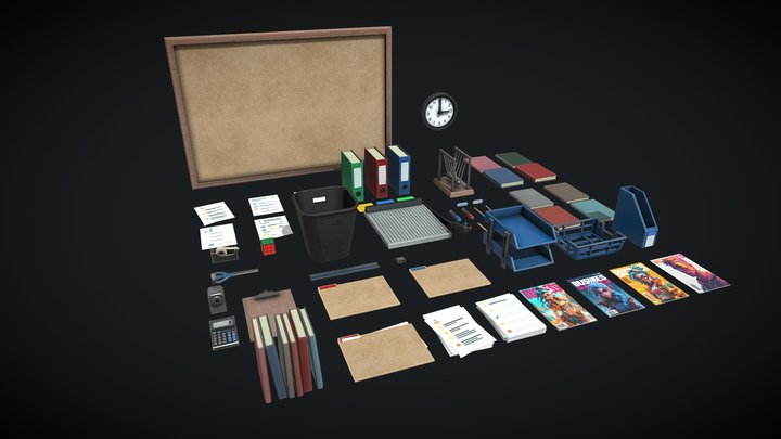Stationery 3D models - Sketchfab