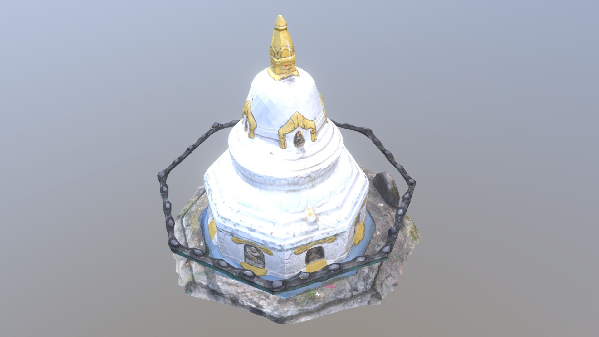 Buddhist Stupa Shrine Realistic Low Poly - Download Free 3D model by ...