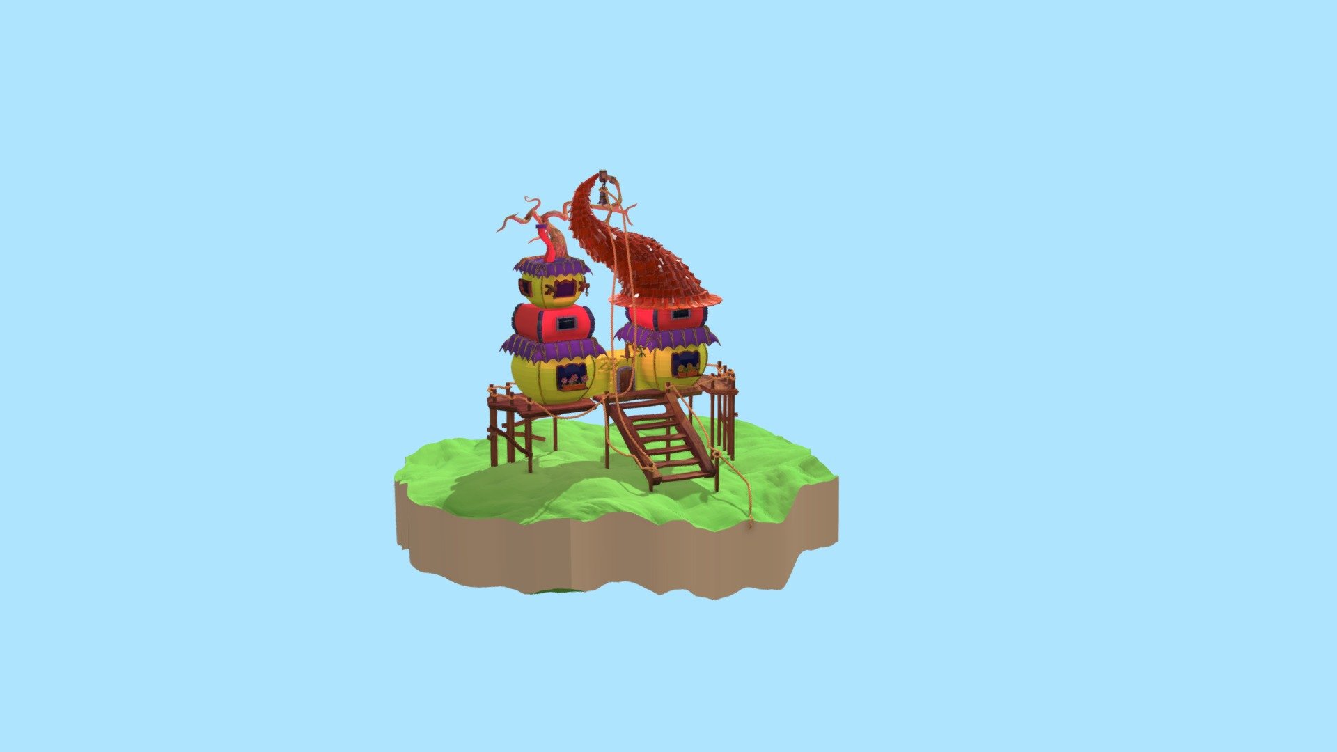 Low-poly hand painted house - Download Free 3D model by Patrishaaa ...